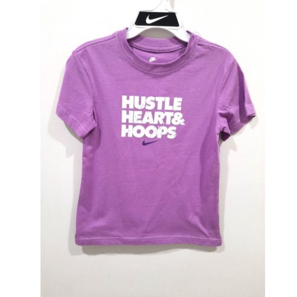 Nike | Shirts & Tops | Nike Girls Graphic Tshirt Shortsleeved Hustle ...